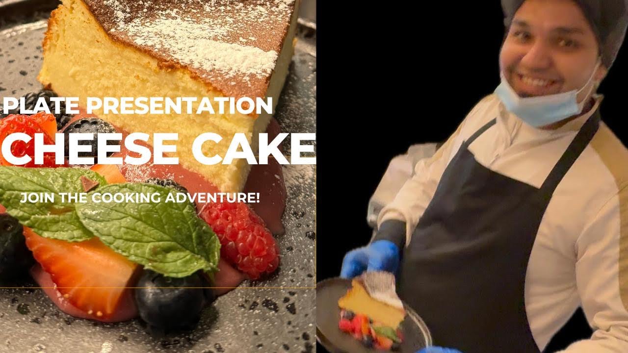 The prefect baked cheese cake with strawberries fruit plate ...