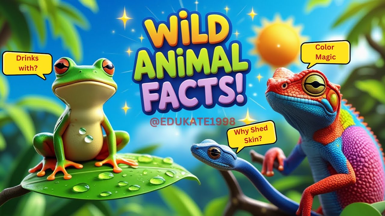 Frogs, Snakes & Chameleons | Fun Animal Facts for Kids! - YouTube