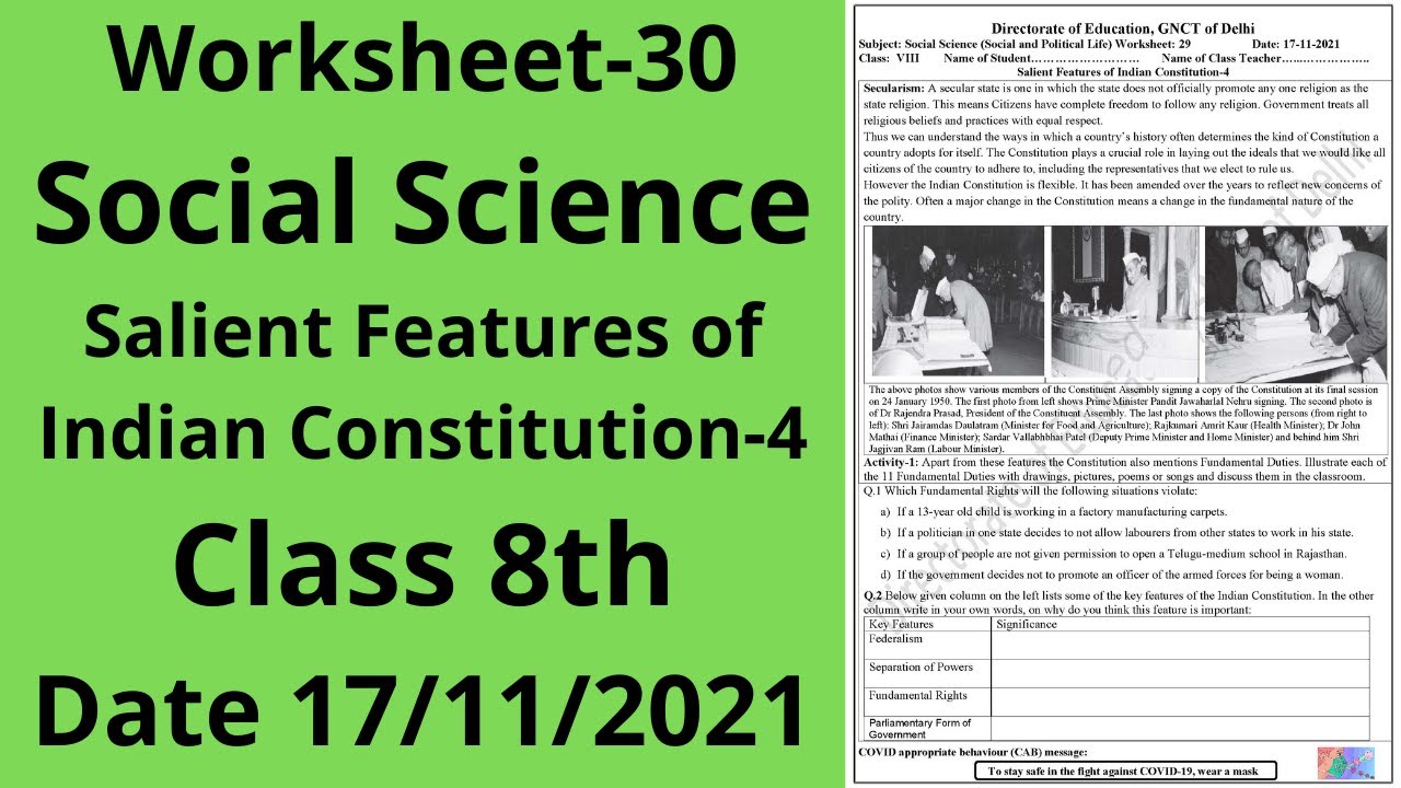 Worksheet 29 sst class 8 English Medium (17/11/21)/worksheet sst class ...