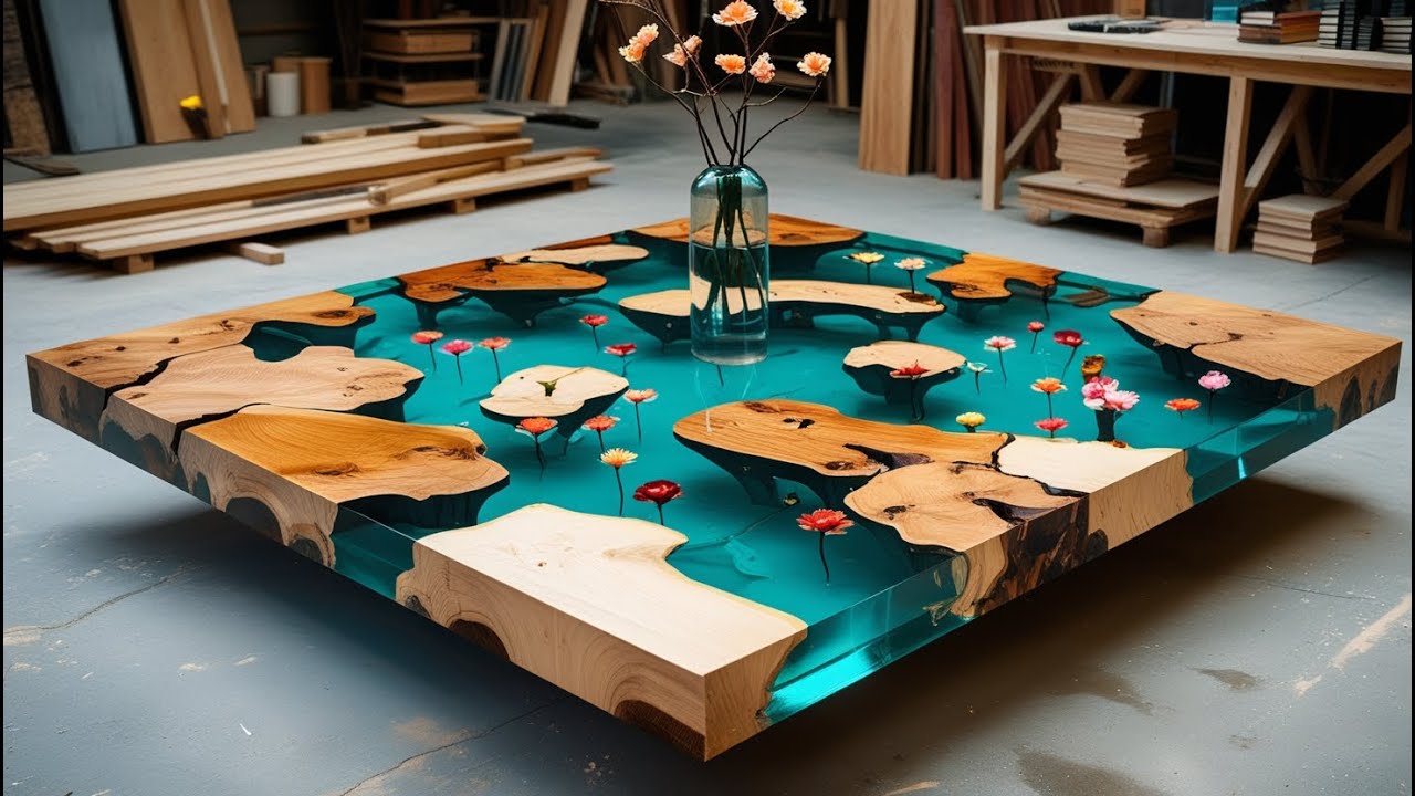 Raw Wood And Epoxy to Make Masterpiece - Incredible Epoxy Islands Table ...
