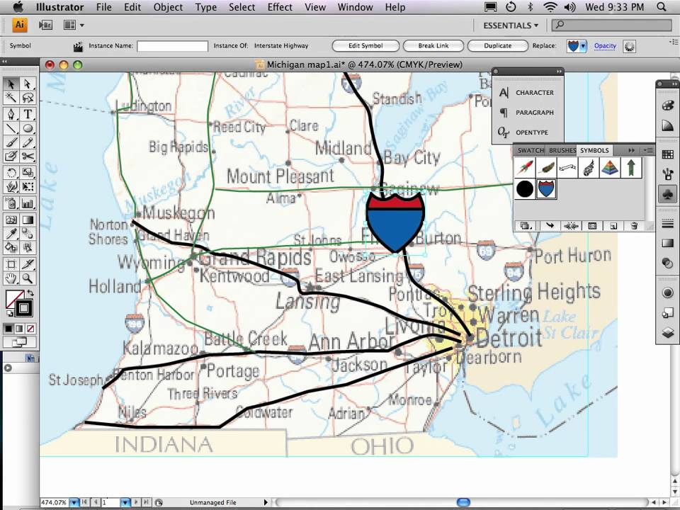 Part 8 of 9: Adobe Illustrator map tutorial DRAWING ROADS - YouTube