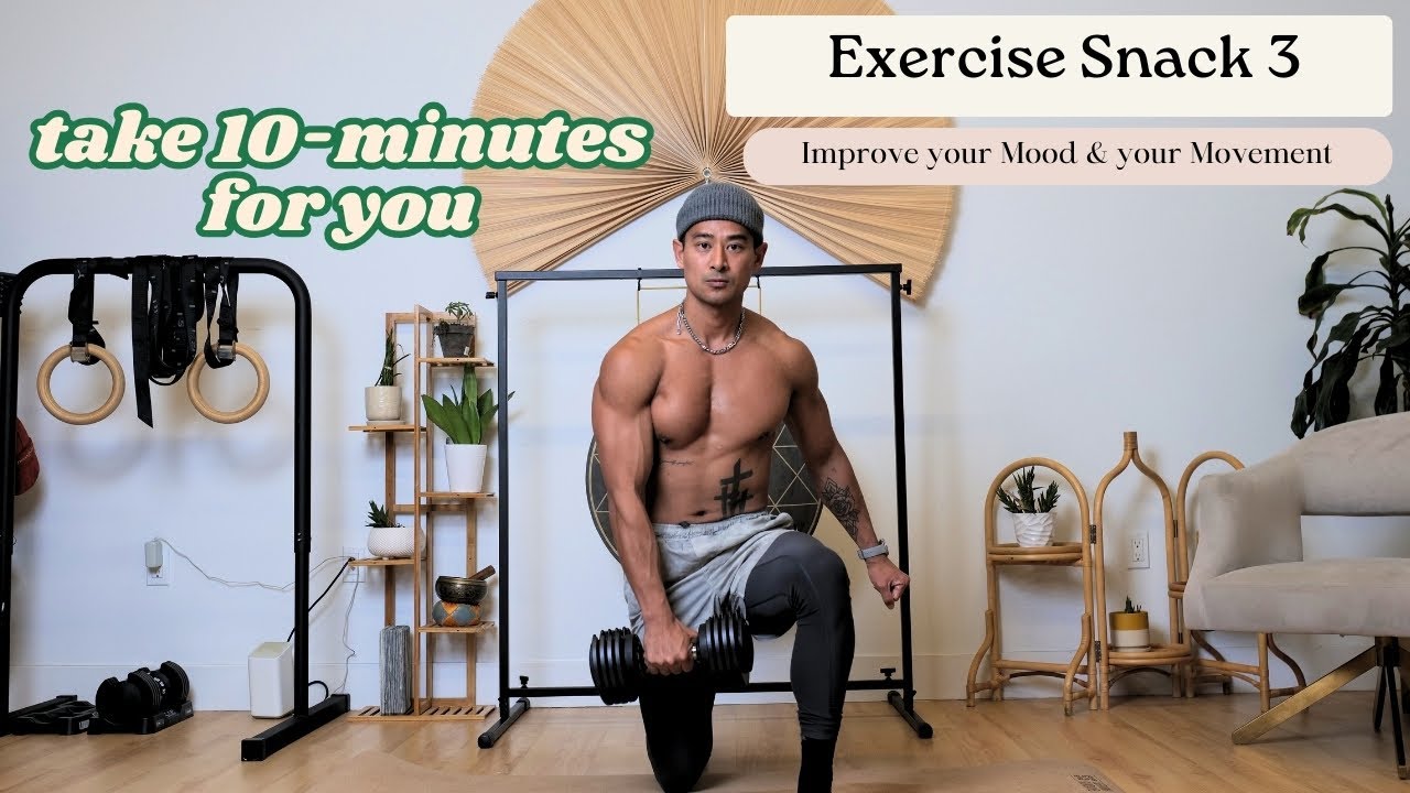 10 Minute Bite Sized Workout to Improve Your Mood and Movement - Dumbbell Exercise Snack - YouTube