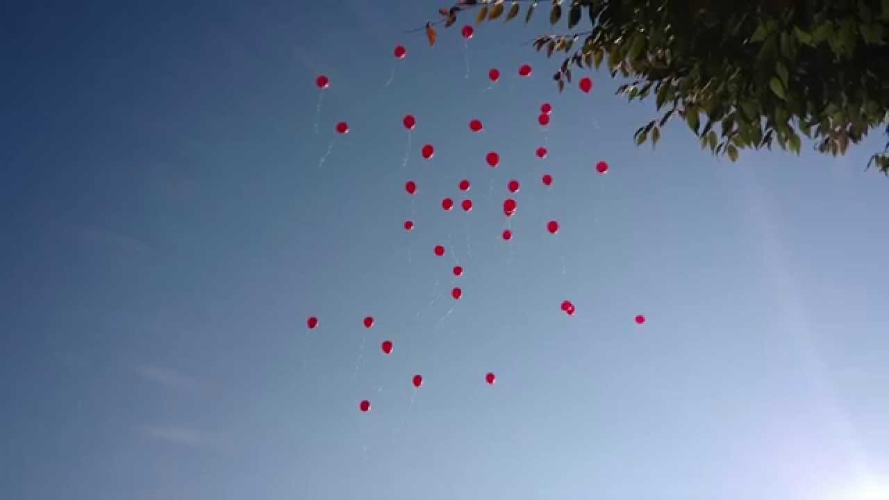 Red Ribbon Balloon Launch/Breast Cancer Awareness - YouTube