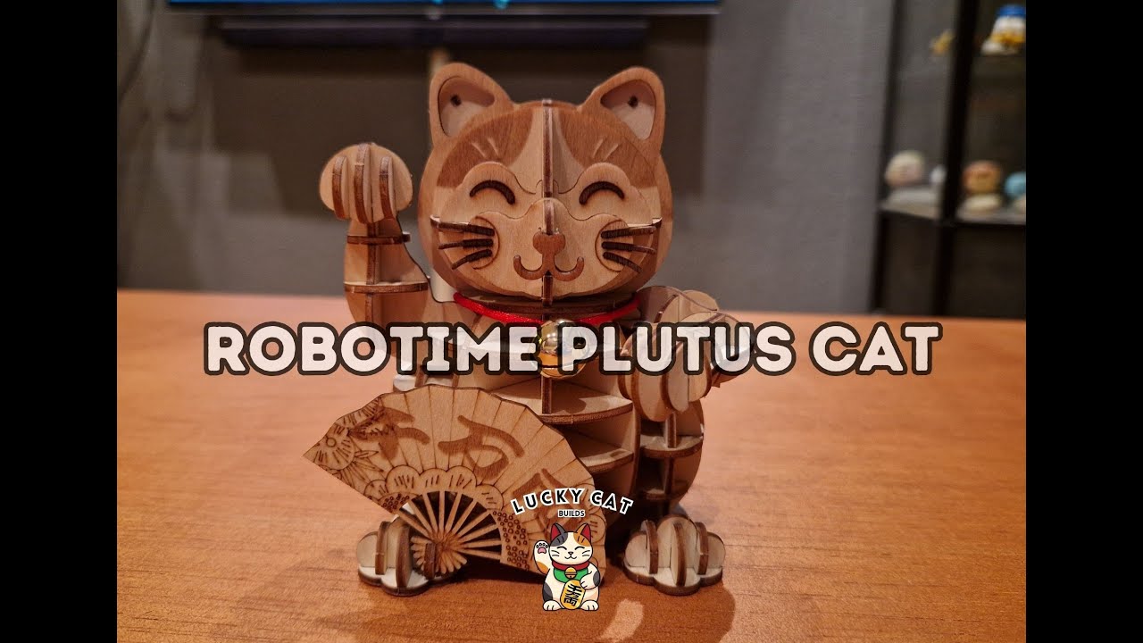 DIY Wooden 3D Puzzle Kit Build | By Robotime RoLife Plutus (Lucky) Cat ...