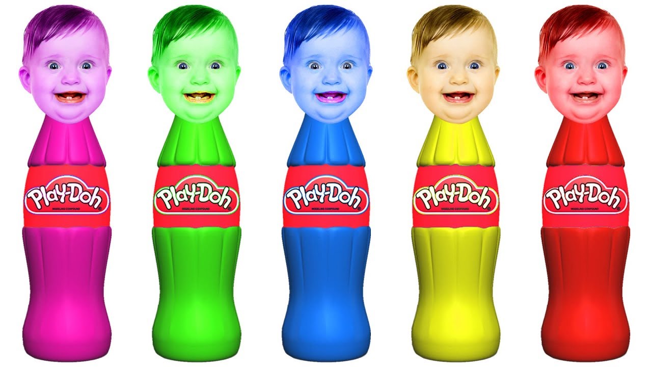 Learn Colors CRYING BABY Play-Doh Bottles Finger Family Song - YouTube