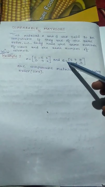 12th class matrix chapter. Topic -The Comparable Matrix. - YouTube
