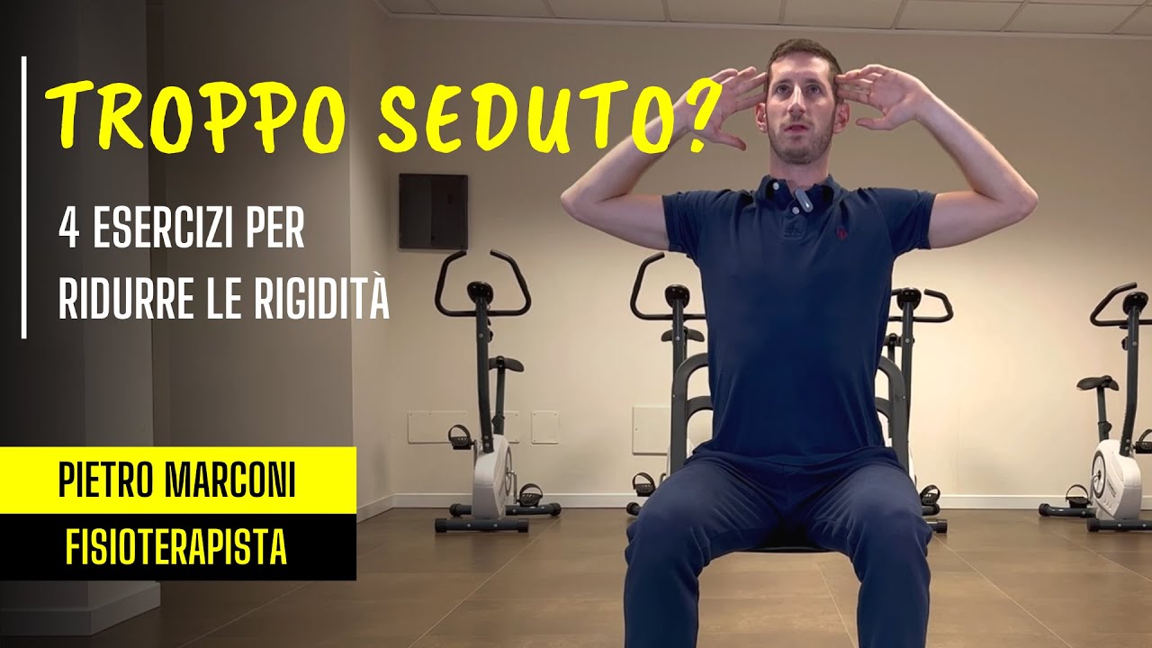4 ESERCIZI (da fare sulla sedia) per chi sta TROPPO SEDUTO - YouTube