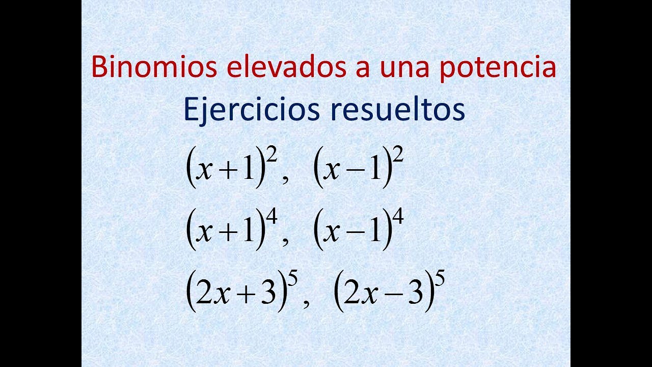 Binomios Binomio Elevado A Una Potencia Entera Positiva Elevados 1949