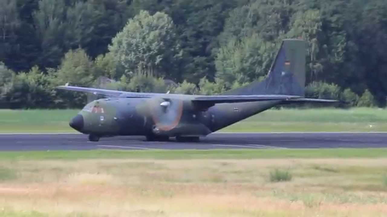 German Airforce Transall C-160 take off Friedrichshafen - YouTube