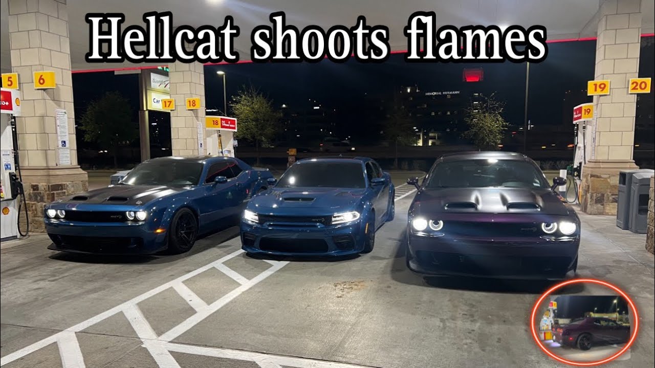 BURBLE TUNED CHALLENGER HELLCAT SHOOTS FLAMES (MUST WATCH) - YouTube