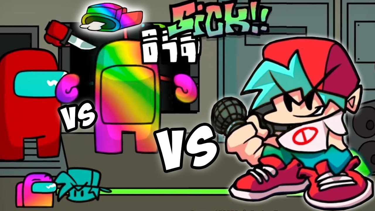 Red Impostor killed Rainbow Crewmate VS BF Friday Night Funkin' VS ...