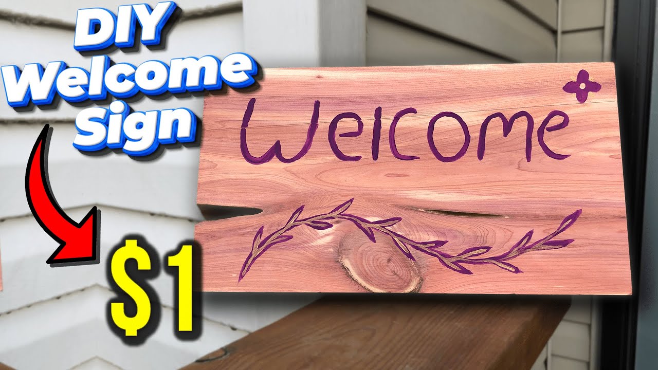 Making a DiY Wooden Welcome Sign with Minimal Tools | Woodworking - YouTube