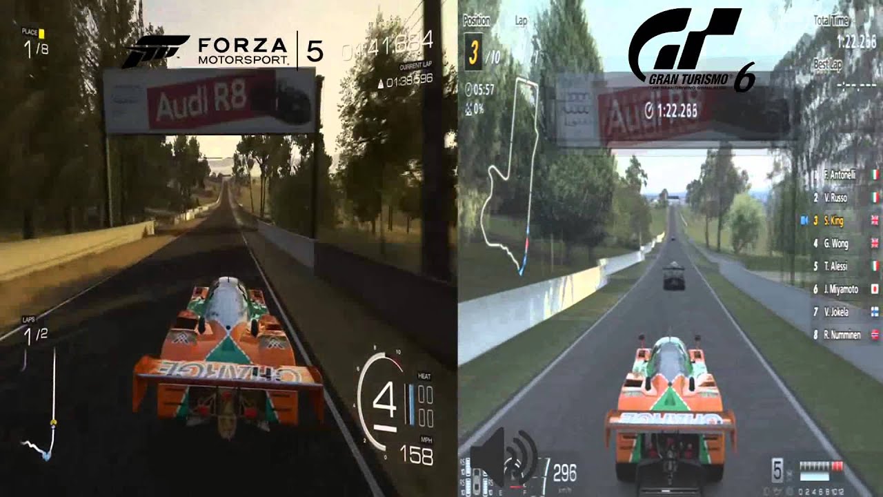 Gran Turismo 6 Vs. Forza Motorsport 5 - Gameplay Graphics Comparison ...