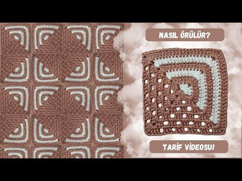 Yeni ve Farklı Tığ İşi Motif Modeli /Pinterest  Motifi /3D Görünümlü Kolay Battaniye Kırlent Modeli