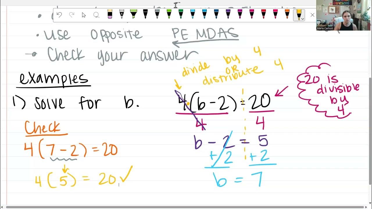 0.06 Lesson Notes: Solve Complex Linear Equations - YouTube