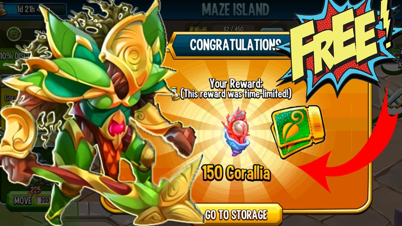 Monster Legends Get 150 Corallia Gems Tickets Food Gold free robur ...