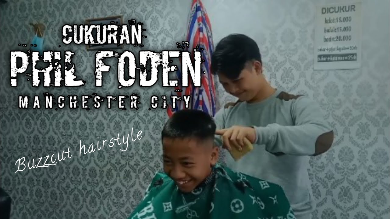 ASMR BARBER | MINTA CUKUR PHIL FODEN MANCHESTER CITY |BUZZCUT - YouTube