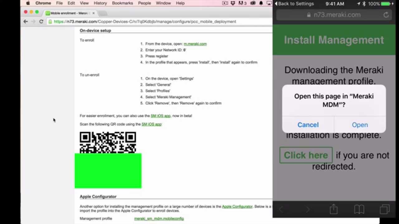 Meraki Systems Manager - Enroll an iPhone - YouTube