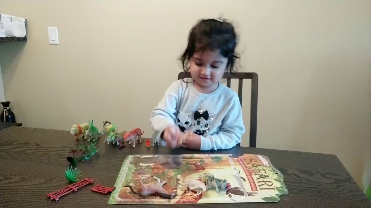 Faa playing with new animals toys/Dollarama Safari toys/old MacDonald ...