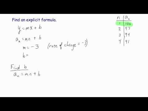 Arithmetic Sequences - Explicit Formulas Example Notes - YouTube