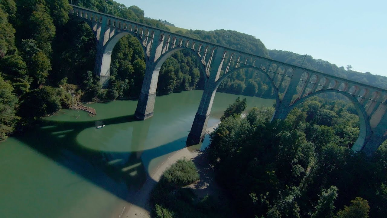 Das Grandfey-Viadukt bei Freiburg (Schweiz), grossartige ...