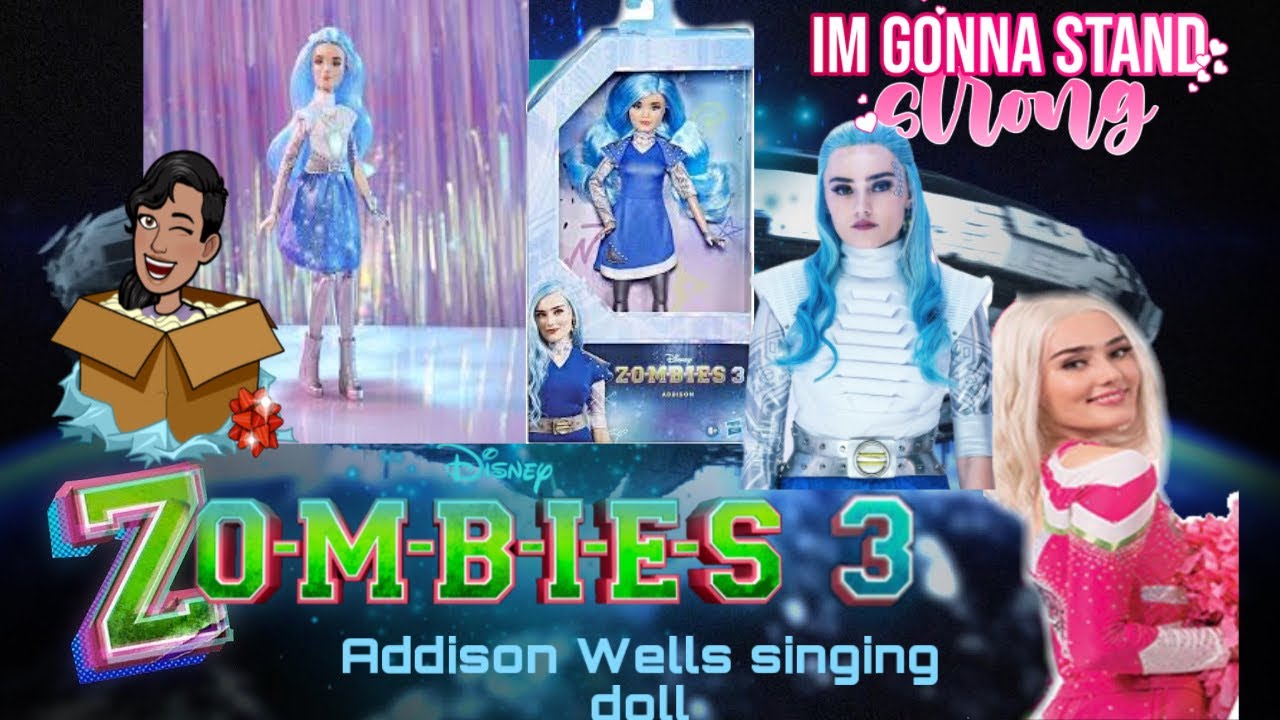 Disney Zombies 3 Addison Wells singing doll unboxing and toy review ...