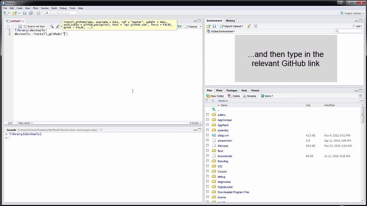 How to install R packages from GitHub in RStudio - YouTube
