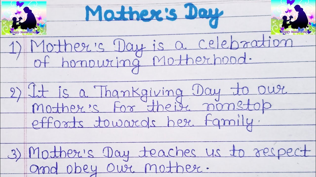 10 Lines Essay on Mother's Day | 10 Lines On Mother's Day In English ...