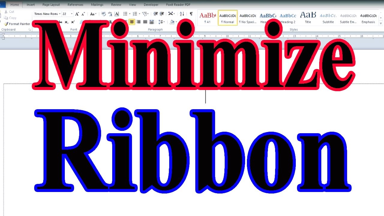 How To Minimize Ribbon In Word 2010 YouTube How To Minimize Ribbon In Word 2010 YouTube