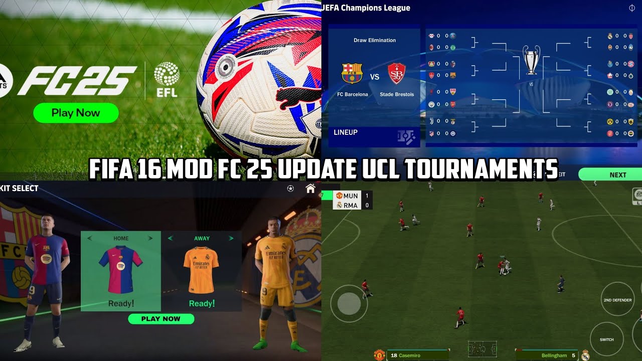 FIFA 16 MOD FIFA 25 ANDROID OFFLINE CAREER MODE | FIFA 16 MOD FC 2025 ...