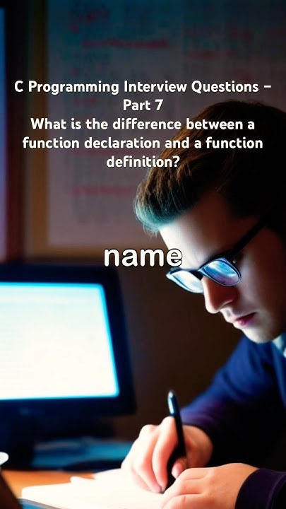 C Programming Interview Questions – Part 7: function declaration and a function definition ...