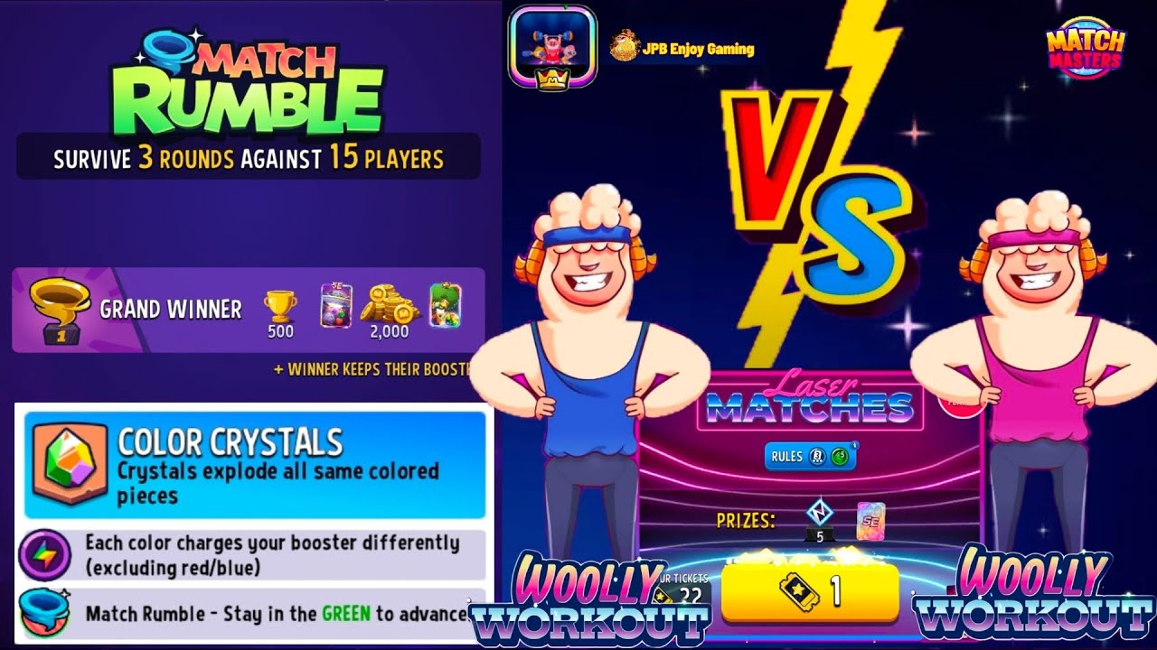 Match Rumble 15 player Color Crystals and Laser Matches tournament ...