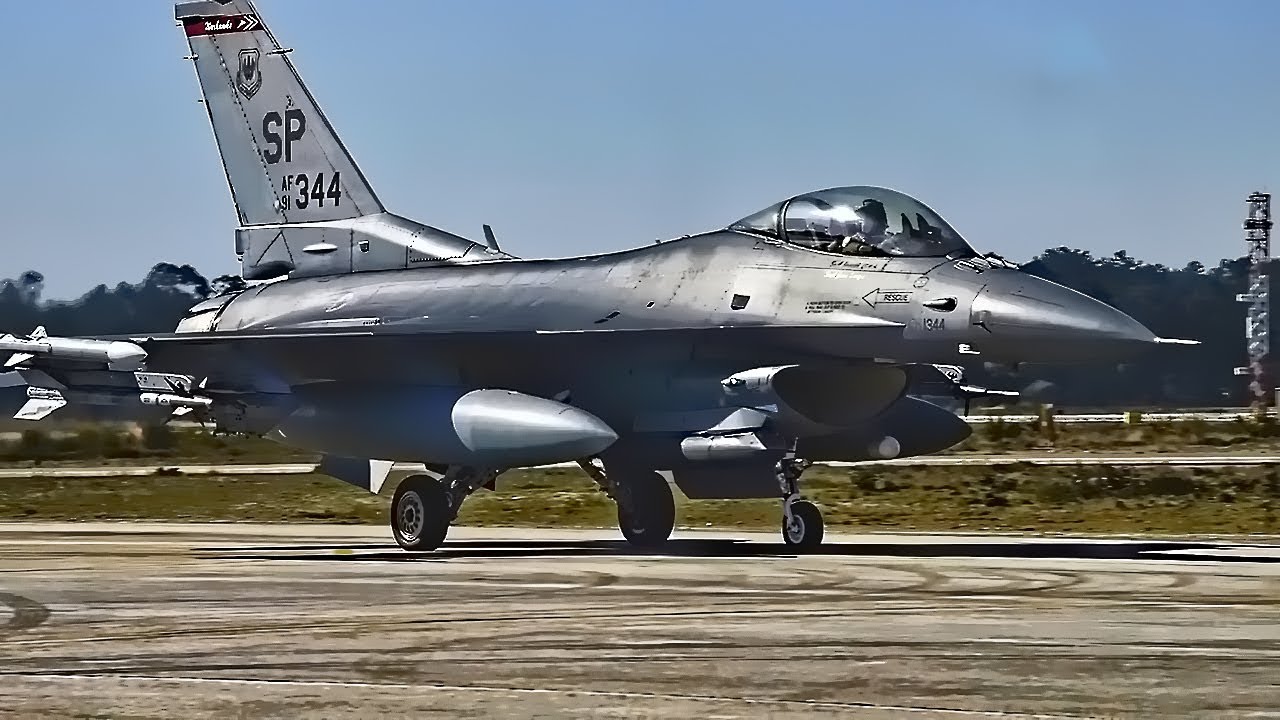 U.S. F-16s Deployed To Portugal 2019 • Hot Pit & Takeoff - YouTube