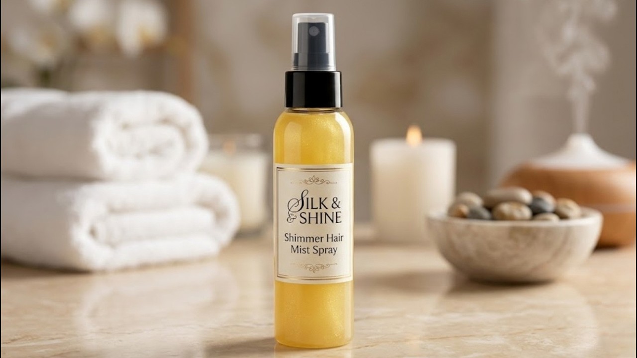 How To Make The Ultimate Silk & Shine Shimmer HAIR MIST Spray - YouTube