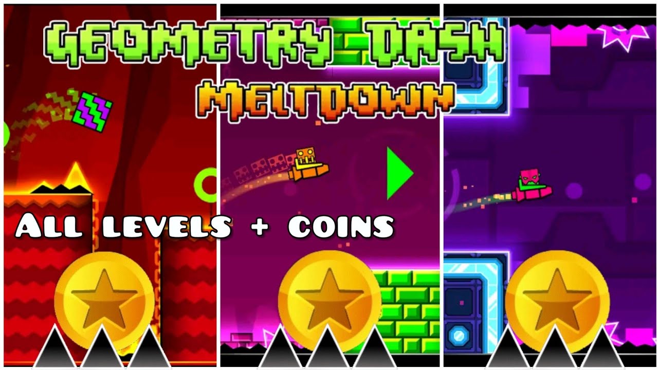 Geometry Dash Meltdown (All Levels and Secret Coins) - YouTube