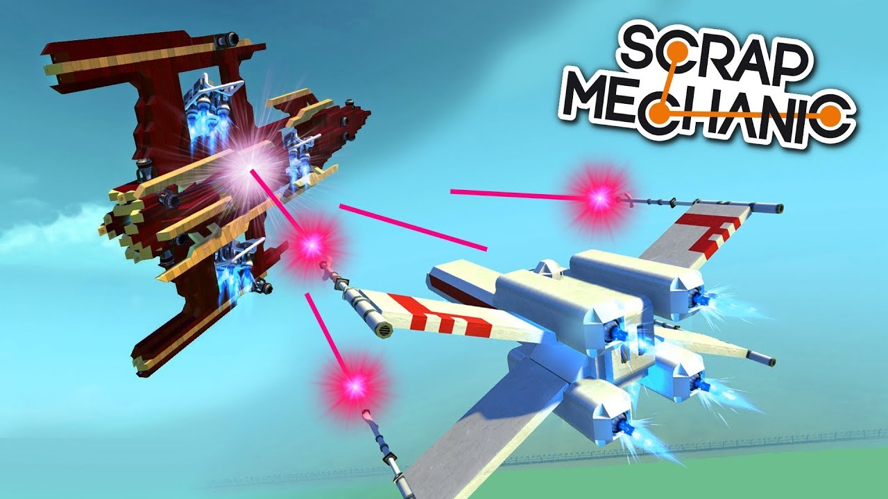 X-WING против ТРЕЗУБЦА !!! БИТВА ПОСТРОЕК в Scrap Mechanic !!! - YouTube