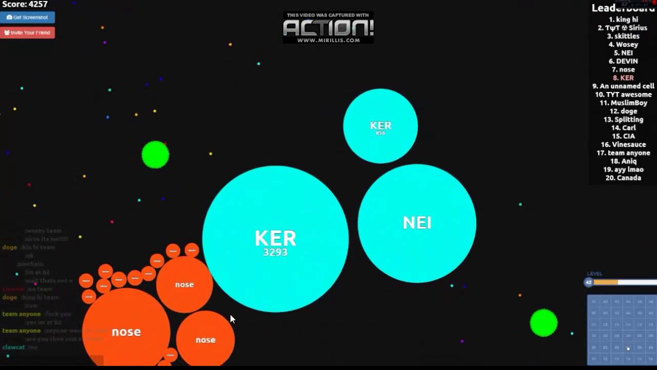 Jugando al Agar.io PVP Server - agario private server con NEI y KER ...