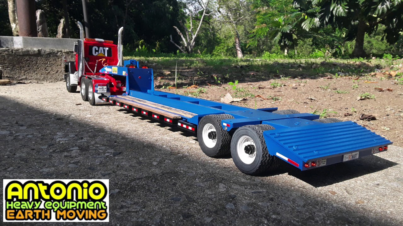 Lowboy gooseneck 1/14 rc in first action - YouTube