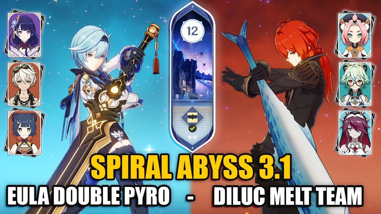 F2P Diluc Melt Team & C0 Eula Raiden Double Pyro | Spiral Abyss 3.1 ...