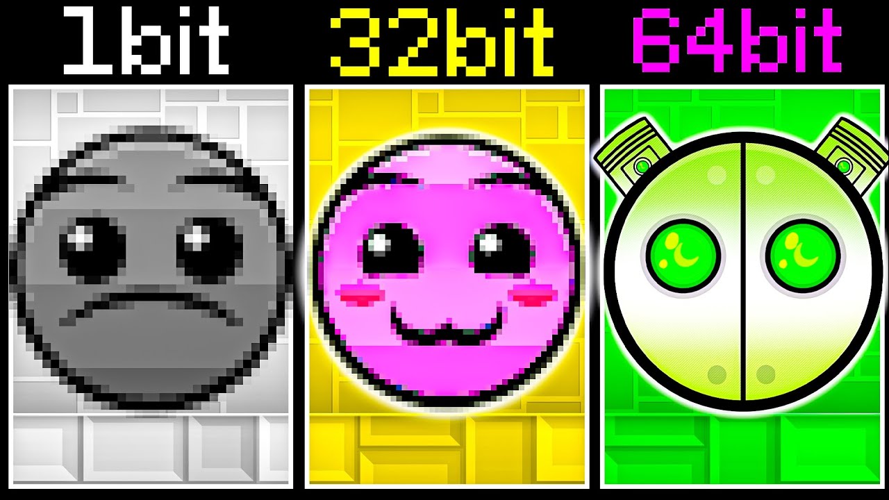 Custom Geometry Dash Faces but everytime more and more bits 11 - YouTube