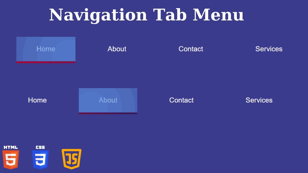 Navigation Tab Menu Html Css Javascript Youtube 9445