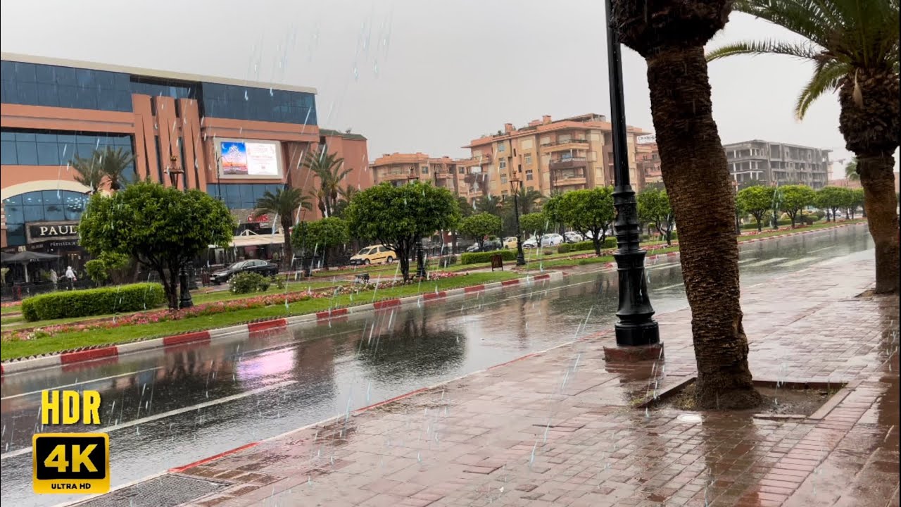 Walking in the Rain in Marrakech | 4K HDR | Sounds for Sleep - YouTube