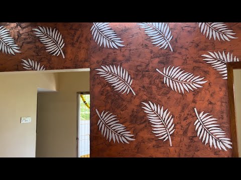 New Leaf 🍃 Wall Texture Design | Wall Painting 🖼️ Texture Designs # ...