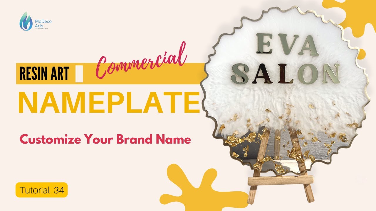 Resin Art Commercial Nameplate || How to Make Resin Art Nameplate ...