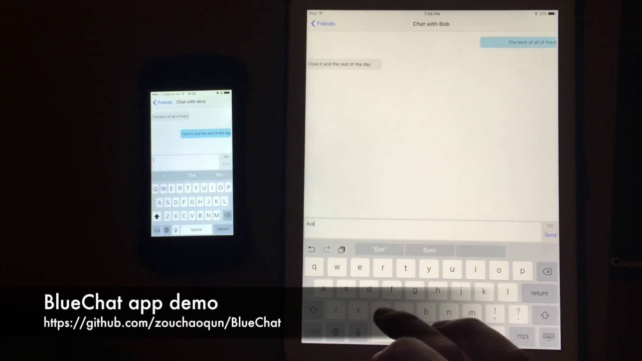 BlueChat app demo - YouTube