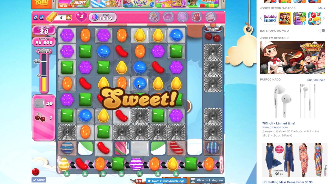 candy crush saga level 1819 - YouTube