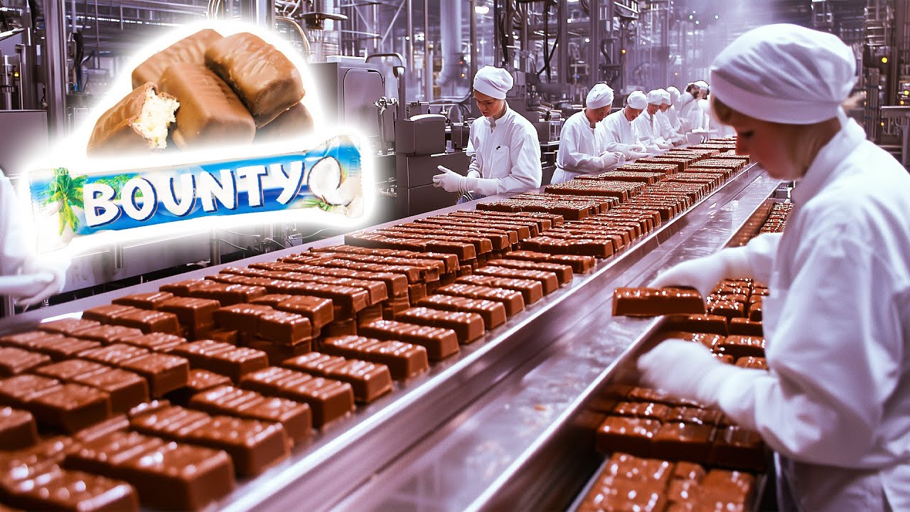 How BOUNTY Bars are Actually Made in Factory | INSANE Bounty Factory ...