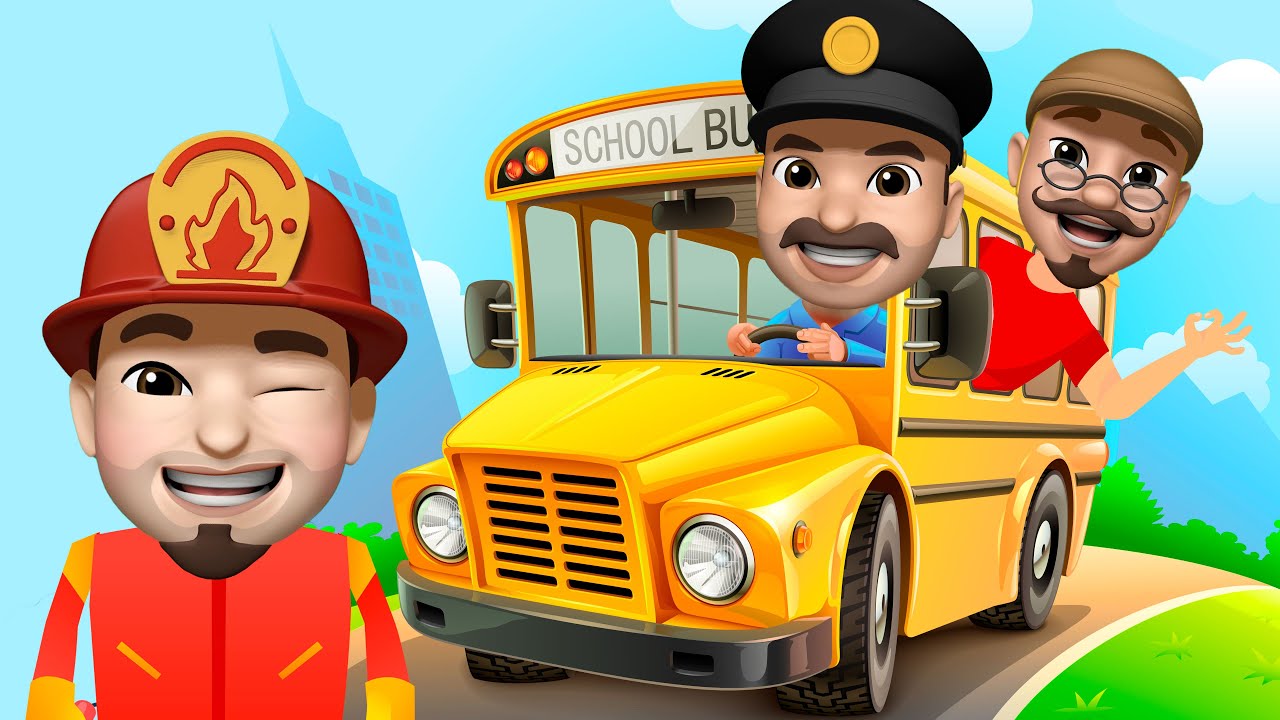 Wheels On The Bus Memoji + More | Professions Song | Tigi Boo Kids ...