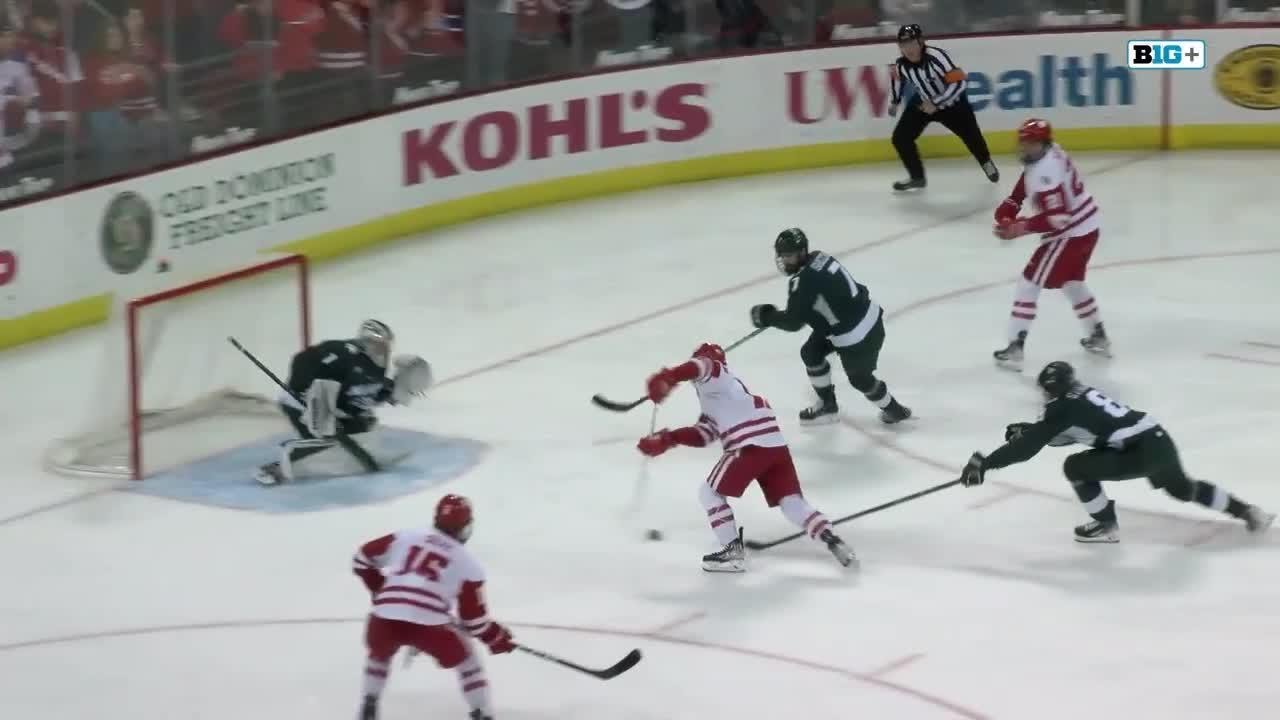 Carson Bantle Highlights vs. Wisconsin | Michigan State Hockey | 03/02 ...