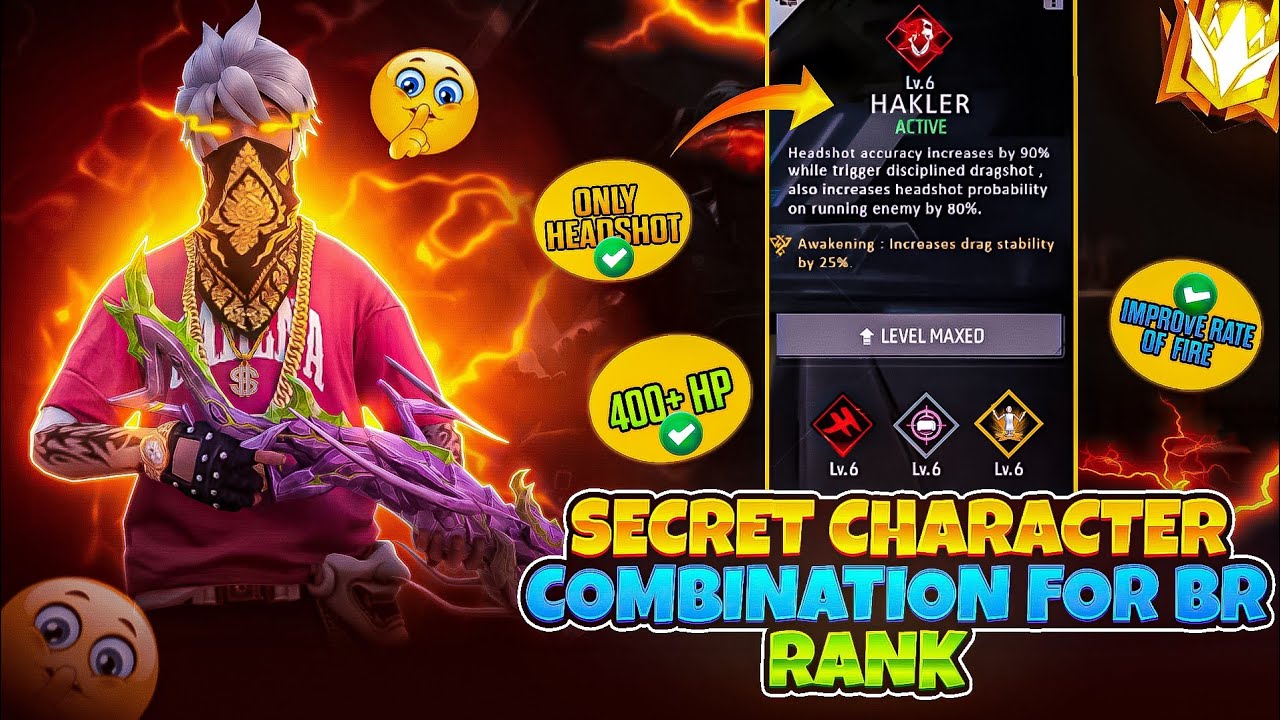 Secret Character combination For Br Rank | Season 33 Best Character ...